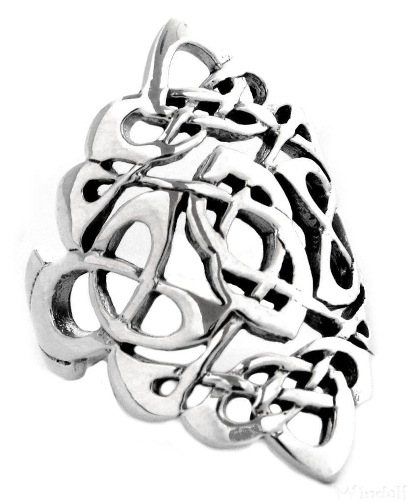 WINDALF Langer Celtic Silberring ARANY 26 mm Keltische Knoten ...