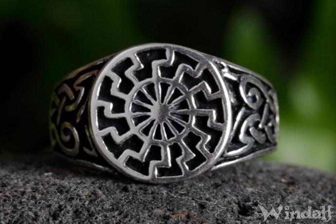 Vintage Siegelring ~ BLACK SUN ~ 13 mm - Schwarze Sonne - Silber ...