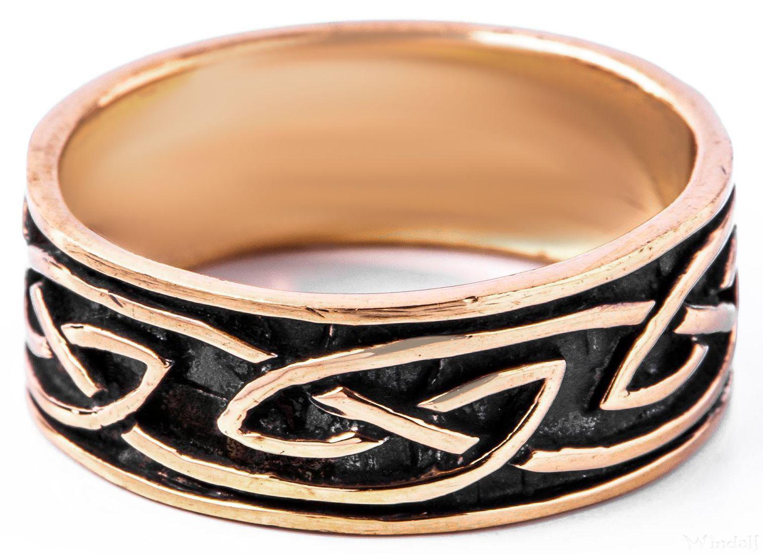 WINDALF Keltischer Ring CELTAR 8 mm Keltischer-Knoten-Ring Bronze ...