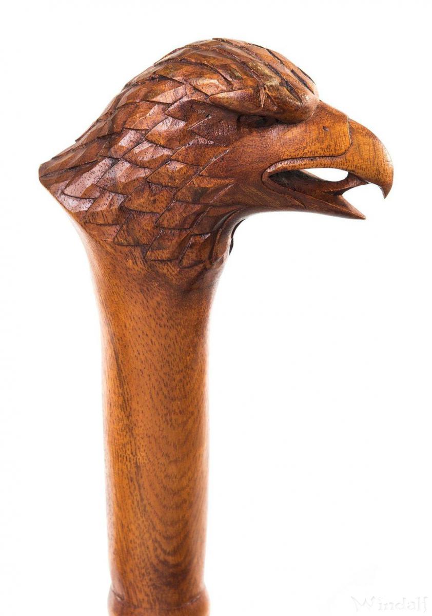 WINDALF Wikinger Wanderstab ARAS 130 cm Krafttier Adler Wanderstock ...