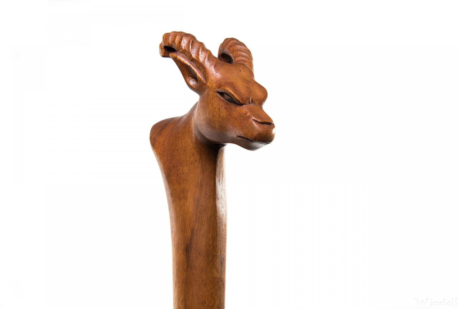 WINDALF Wikinger Wanderstab TYNAN 130 cm Steinbock Kraft Wanderstock ...